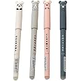 4 Pcs Cute Animal Gel Pen, 0.35mm Cartoon Animal Erasable Ink Gel Pen ...