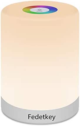 FiDi Tek LED Night Light, Touch Control Chargeable Smart Bedside Table ...