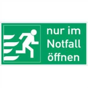 Aufkleber Nur im Notfall öffnen rechts,7,4 x 14,8cm Folie: Amazon.de ...