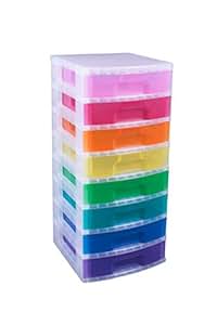 Really Useful Scrapbook Drawer Tower 8x9.5 Litre Clear/Rainbow: Amazon ...
