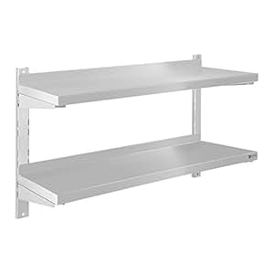 Royal Catering Double Floating Shelf Kitchen Wall Shelves 2 Tier RCWR ...