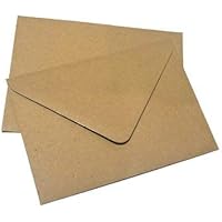 100x C6 Plain Flecked Recycled Kraft Card Envelopes Natural Brown ...