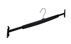 10 Black Plastic Expandable Spring Coat Hangers for Trousers & Skirts ...