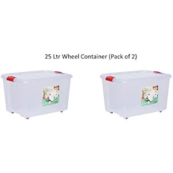 Aristo Multipurpose Storage Container Box With Wheels 25 Ltr (White ...