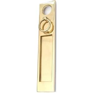 280mm Victorian Vertical Letter Box Plate - Polished Brass: Amazon.co ...