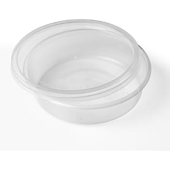 4 x Clear Plastic Screw Top Storage Containers with Red Lids - 200ml ...