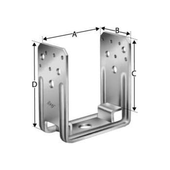 Harris Hardware 11989 Extra Long U Bracket Stamped Stainless Steel 3/4 ...