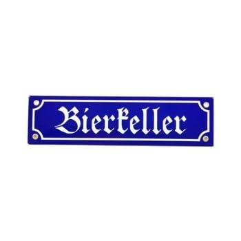 Amazon.de: Bier Keller Emaille Schild Bierkeller 8 x 30 cm Emailschild ...