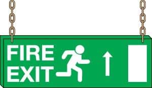 Fire Exit Sign (Double Sided Hanging) - Fire Exit Up Ahead (3mm Foam ...