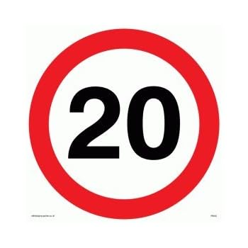 20 mph speed limit signs - Self adhesive sticker 300mm x 300mm: Amazon ...