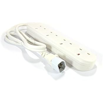 IEC C14 to 4 Way Gang UK Mains Extension Sockets Lead: Amazon.co.uk ...