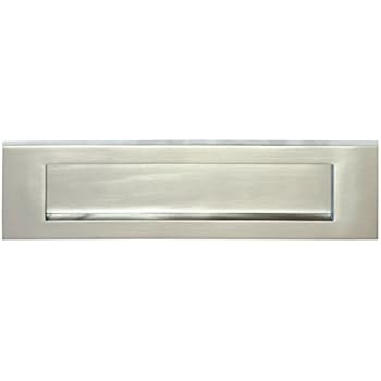 Satin Chrome Postal Knocker Letter Plate Box 255mm x 75mm: Amazon.co.uk ...
