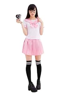 4 color light pink cosplay hq2041s-LP Sailor School Uniform [same day ...