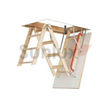 Optistep Wooden Timber Folding Loft Ladder Attic Stairs. Frame size ...