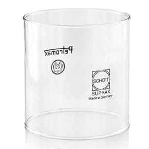 Glaszylinder Schott Suprax D 110 x H 115 mm, hochhitzebeständig, transparent, für Petromax und ...
