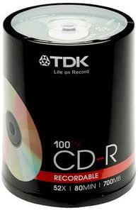 TDK 100 Pack Tdk Cd-R Recordable Discs 52X Speed 80Min/ 700Mb, Best Price: Amazon.co.uk ...