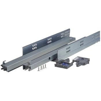 Roller Drawer Slides / Runners Bottom Fix Metal White Size 450mm by GTV ...