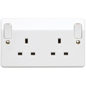 Double Wall Socket & Back Box Pattress. Twin 2 Gang Switched Plug ...