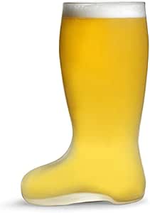 bar@drinkstuff Frosted Glass Beer Boot 18oz / 510ml - German Style ...