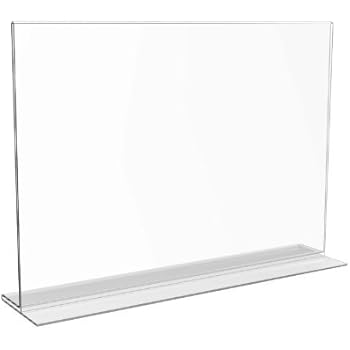 Displaypro A4 Clear Landscape Double Sided Acrylic Menu Desktop Counter ...