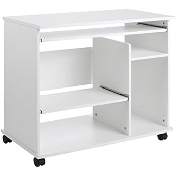 1169 - Computertisch auf Rollen, in weiss: Amazon.de: Küche & Haushalt
