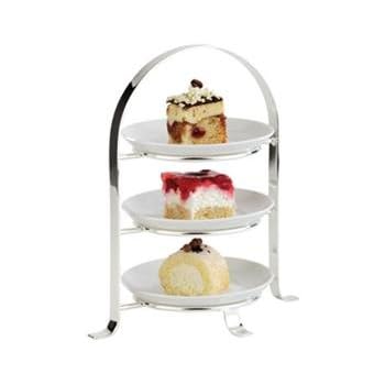 MEPRA Stainless Steel Palace 3-Tier Afternoon Tea Stand, Silver: Amazon ...