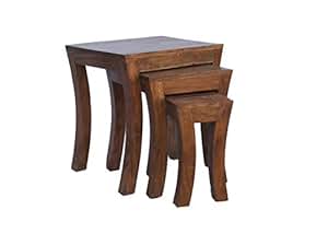 Sheesham Shaker Curved Leg Nest Of Tables: Amazon.co.uk: Kitchen & Home