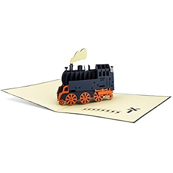 3D Pop Up Karte"Dampflok - Eisenbahn" - Geburtstagskarte ...