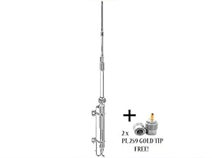 SOLARCON ANTRON A99 BASE STATION CB RADIO ANTENNA + 2 x PL259 Gold tip ...