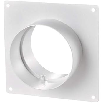 Flanged Spigot on Square Plate, 100mm Diameter, ducting, hydroponics ...