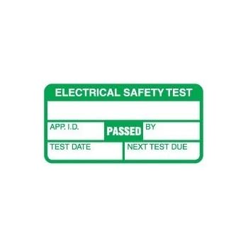 Electrical Safety Test Passed Labels - 50mm x 25mm - Price per Pack of ...