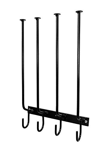 Wellington Boot Rack & Coat Hooks - Wall Mounted - Black - Metal ...