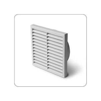Manrose fixed louvred wall grille, 100mm diameter, brown plastic ...