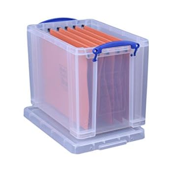 Really Useful Filing Box Plastic with 10 suspension files A4 19 Litre ...