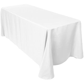 Extra Large Rectangular Fabric Tablecloth 150x250cm 59"x98" White ...