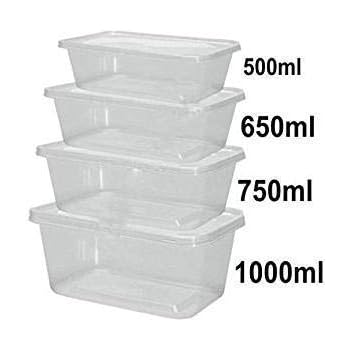 Microwave Food Takeaway Containers 650 ml- Pack of 50: Amazon.co.uk ...