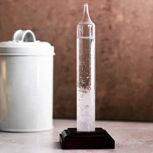 18cm Storm Glass Barometer with Wooden Base: Amazon.co.uk: Kitchen & Home