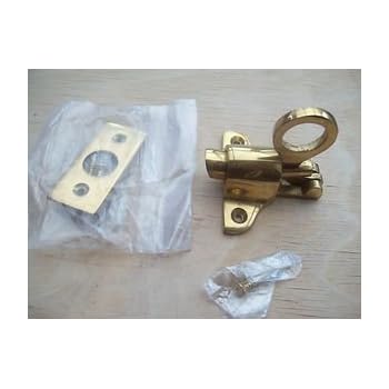 FANLIGHT CATCH SOLID LOFT ATTIC LATCH BRASS WITH SCREWS: Amazon.co.uk ...