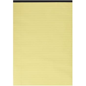[Pack of 5] Memory Aid A4 Yellow 50 Sheet (100 Page) Paper Notepad ...