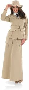 1920s Australian Safari Explorer Female Fancy Dress Costume - S (UK 8 ...