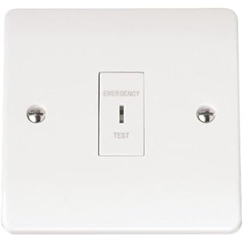 White Emergency Lighting Double Pole Test Key Switch inc Key: Amazon.co ...