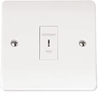 White Emergency Lighting Double Pole Test Key Switch inc Key : Amazon ...