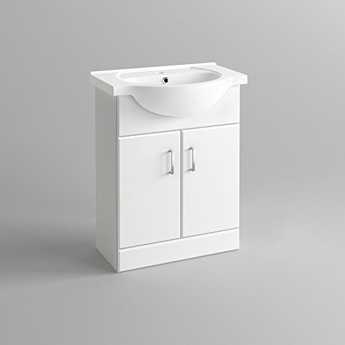 550mm White Gloss Basin Vanity Cabinet Bathroom Storage Furniture Sink ...