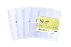 perfect line 100 transparent A4 segmented folders, clear punched ...