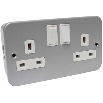 MK Metalclad Plus K2946 ALM 13 amp 2-Gang Double-Pole Switch Socket: Amazon.co.uk: DIY & Tools