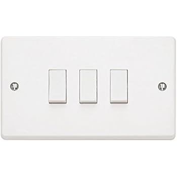 3 Gang 2 Way Light Switch White Plastic Double Twin: Amazon.co.uk: DIY ...