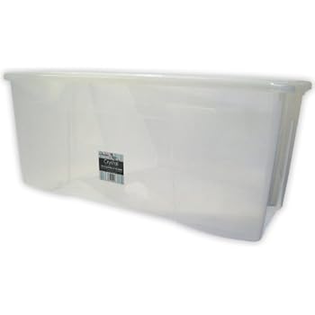 EXTRA LARGE CLEAR PLASTIC STORAGE BOX WITH LID 133 LITRE: Amazon.co.uk ...