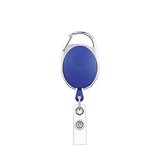 1Pcs ID Badge Card Holder Oval Pulley Retractable Reel Blue: Amazon.in ...