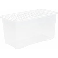 EXTRA LARGE CLEAR PLASTIC STORAGE BOX WITH LID 133 LITRE : Amazon.co.uk ...