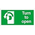 Fire Door Safety Sign - Turn Left To Open : Amazon.co.uk: DIY & Tools